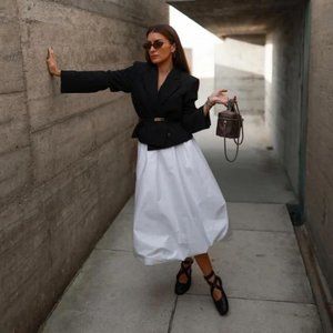 Zara | Skirts | Zara Balloon Midi Skirt | Poshmark